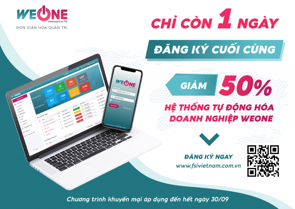 CHỈ CÒN 1 NGÀY DUY NHẤT - NHANH TAY NHẬN NGAY ƯU ĐÃI 50% WEONE